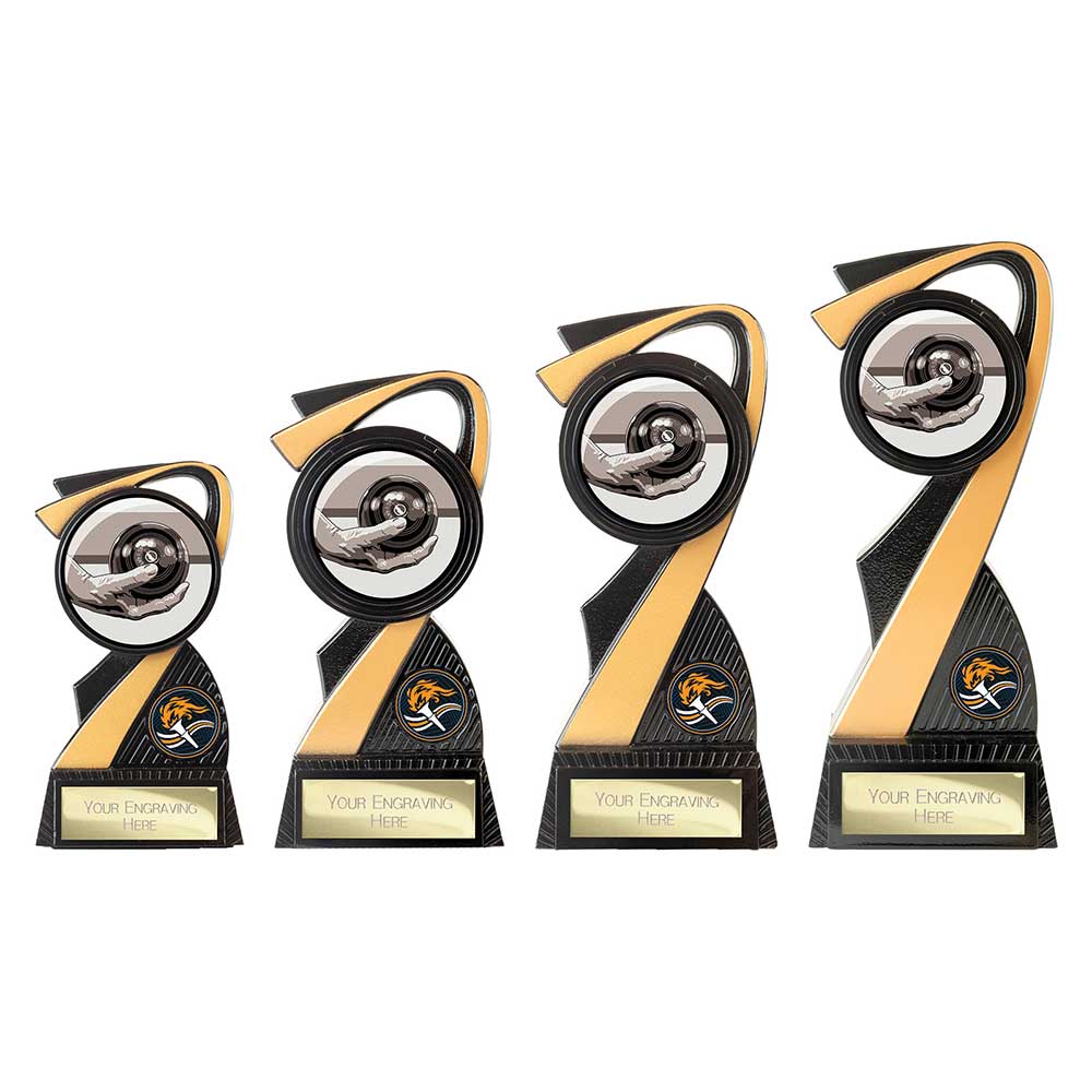 Mania Tower Lawn Bowls Award Carbon Black & Gold