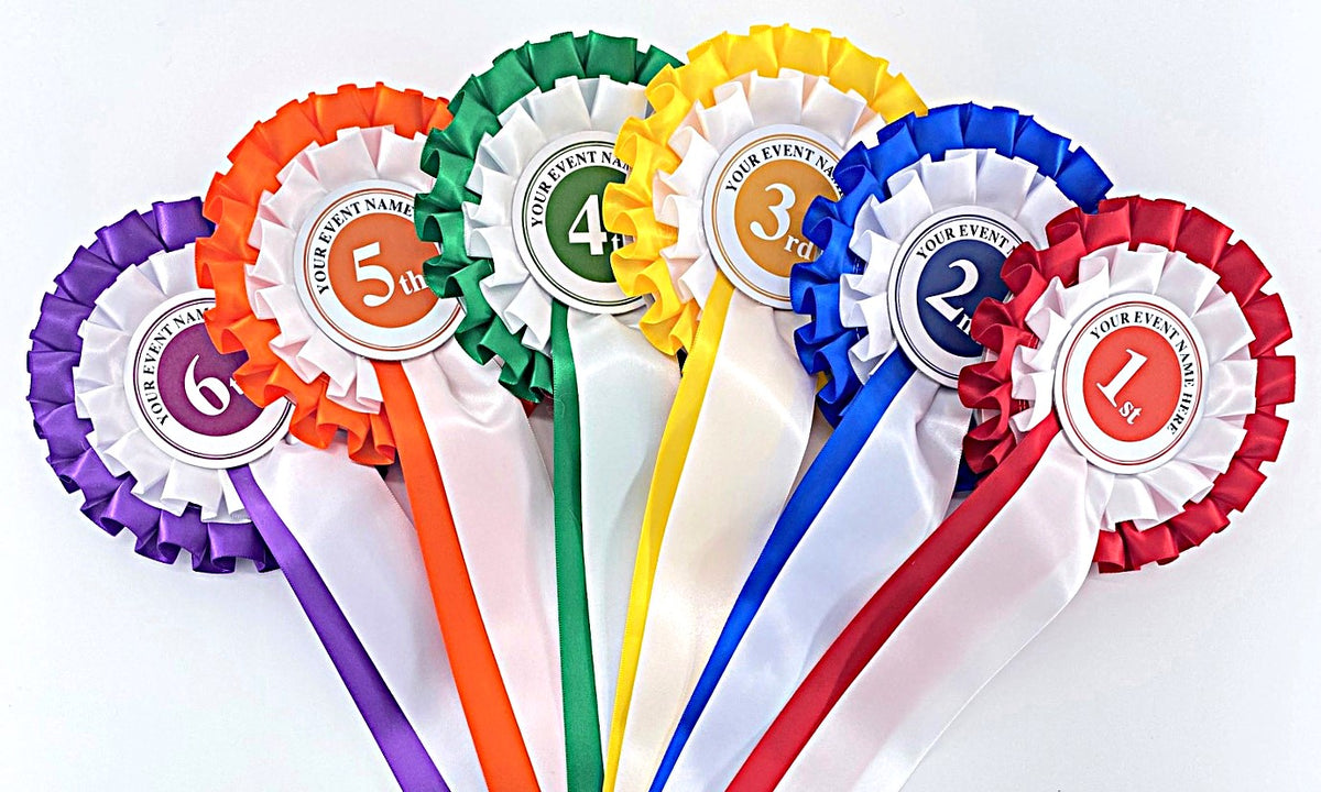 Personalised Stock Rosettes Two Tier - Custom Awards - Prudhoe Rosettes