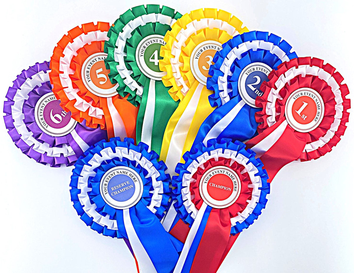 Personalised Stock Rosettes Three Tier - Custom Awards - Prudhoe Rosettes